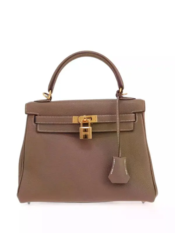 Hermès 2023 25 Kelly Leather Tote Bag - Brown