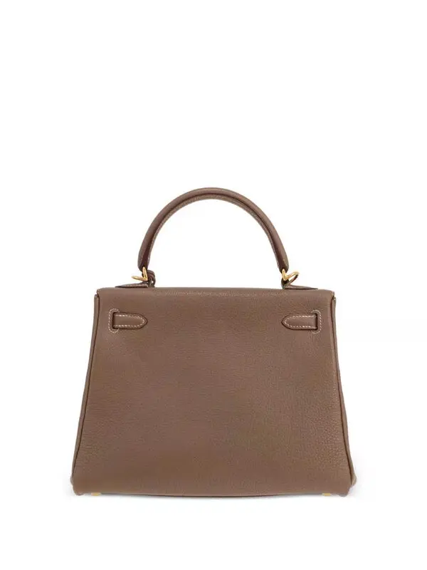 Hermès 2023 25 Kelly Leather Tote Bag - Brown