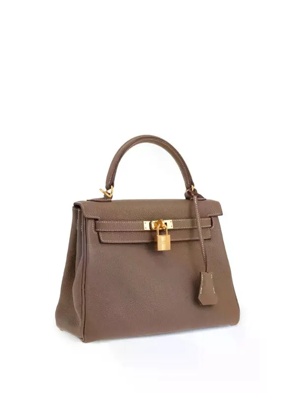 Hermès 2023 25 Kelly Leather Tote Bag - Brown