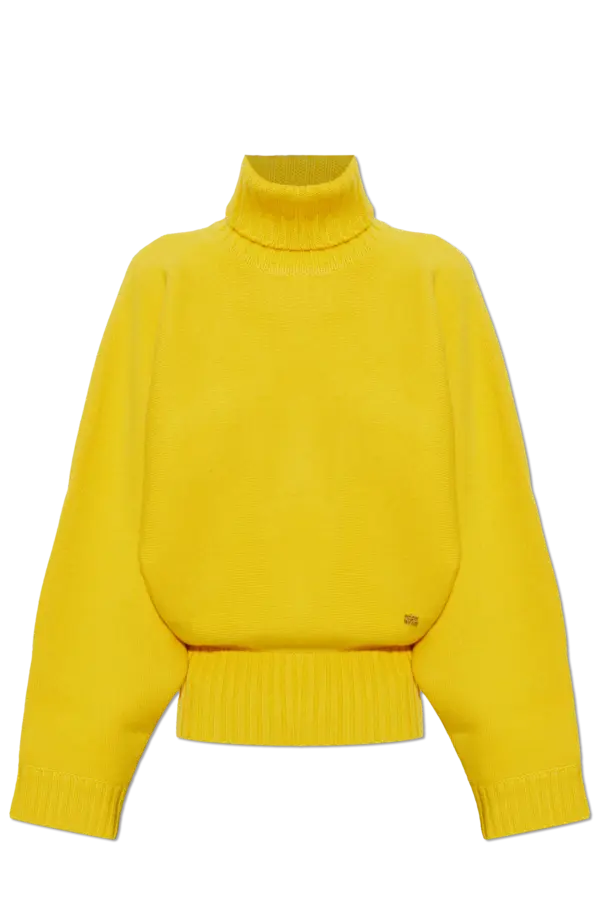 GANNI Wool Turtleneck Sweater - Yellow