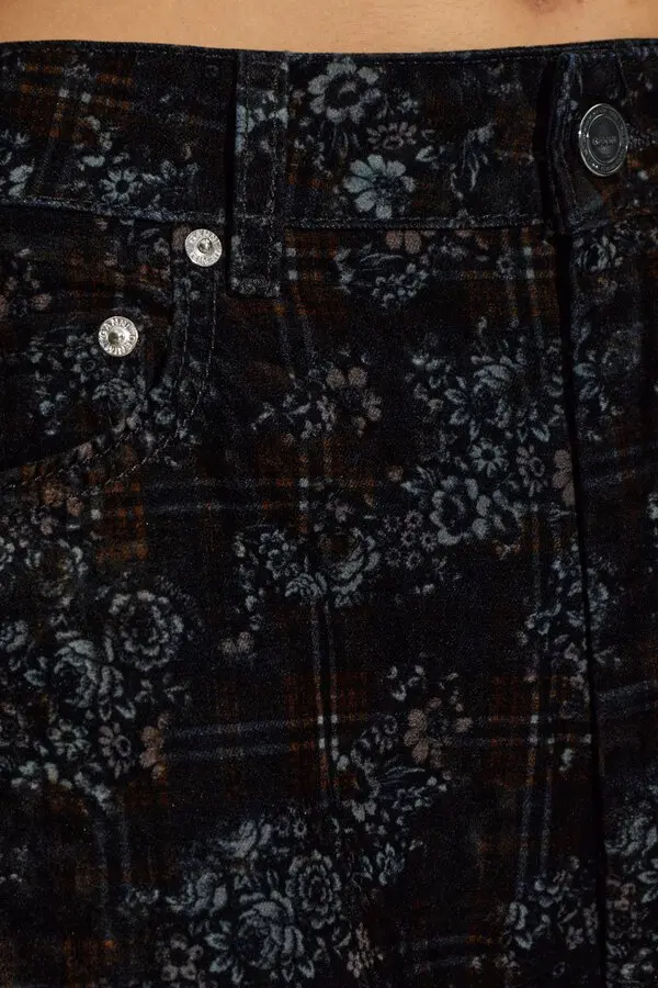 GANNI Velvet Floral-patterned Trousers