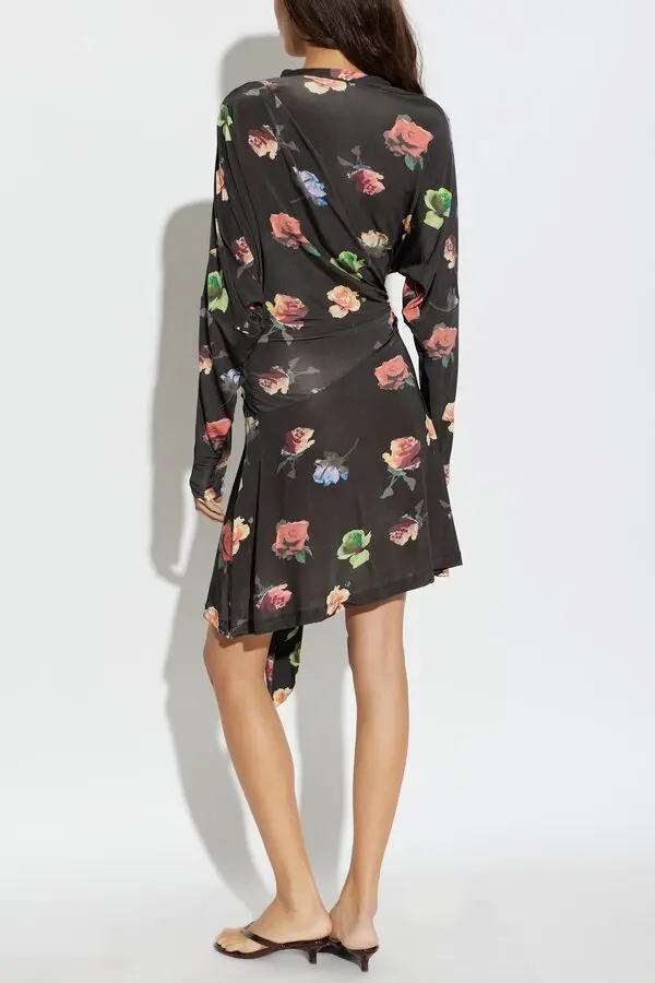 GANNI Floral Motif Mini Dress