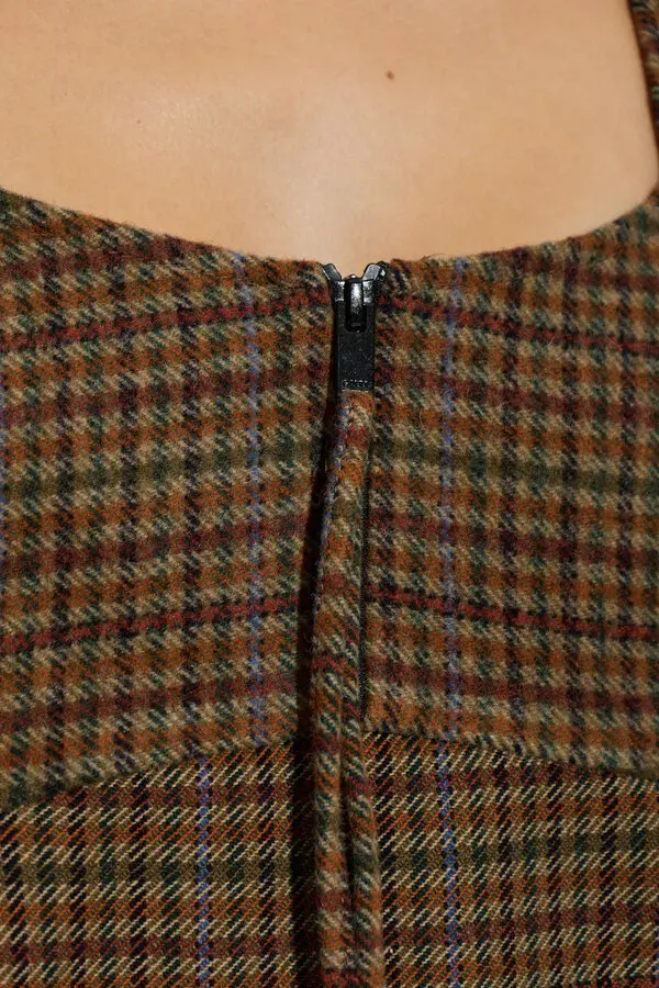 GANNI Plaid Pattern Mini Dress