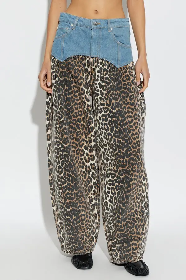 GANNI Jeans With Floral Motif