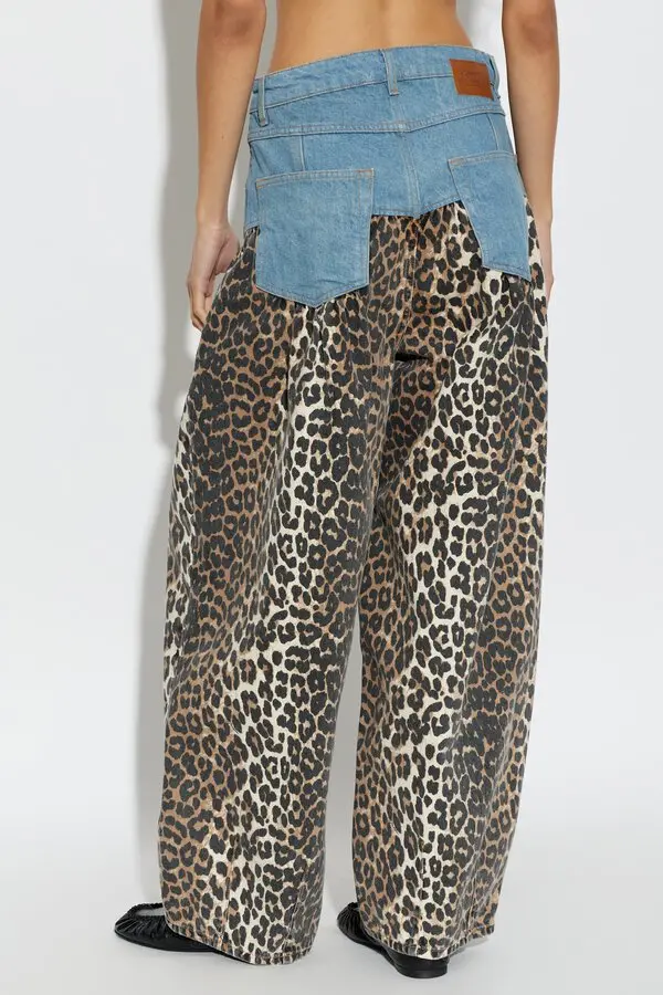 GANNI Jeans With Floral Motif