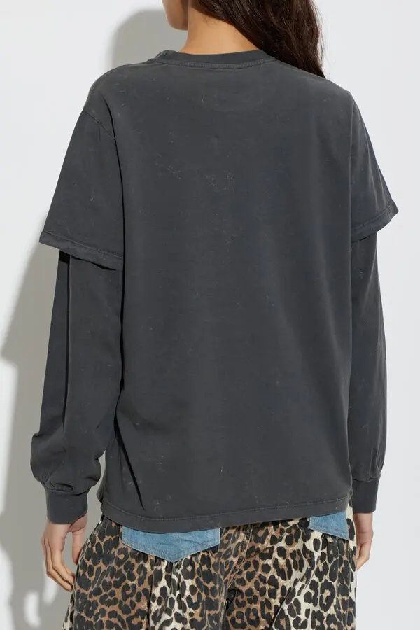 GANNI Long Sleeve T-shirt - Grey