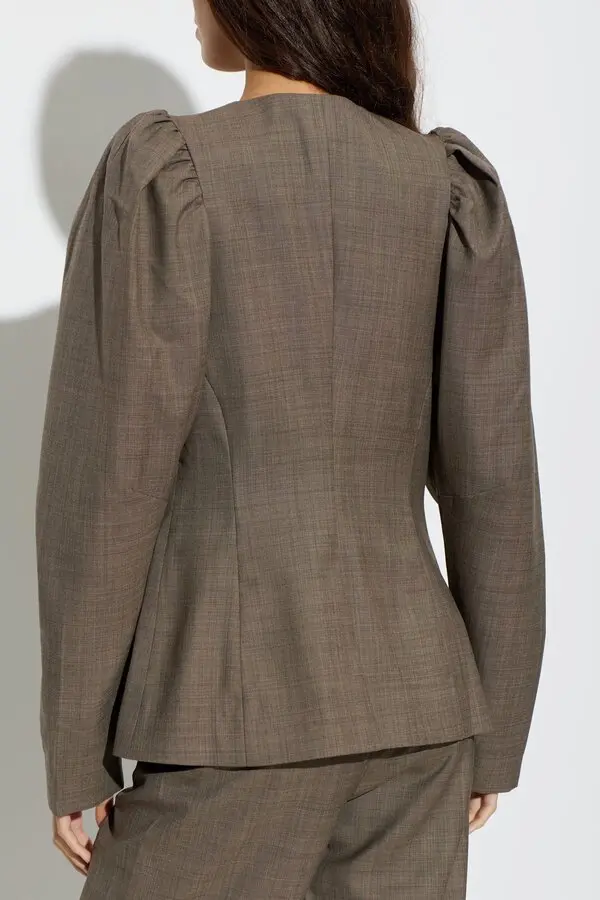 GANNI Blazer With Draped Shoulders