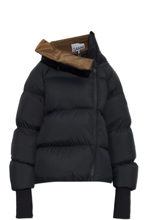 GANNI Animal Motif Down Jacket - Black