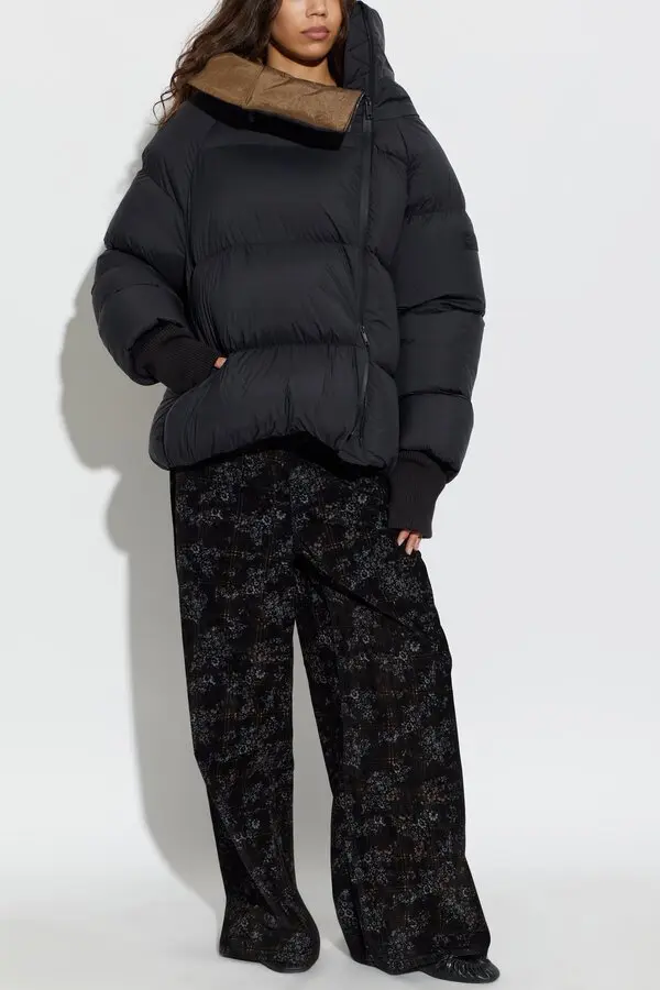 GANNI Animal Motif Down Jacket - Black