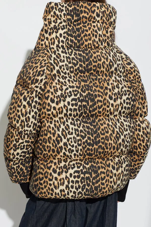 GANNI Animal Print Down Jacket