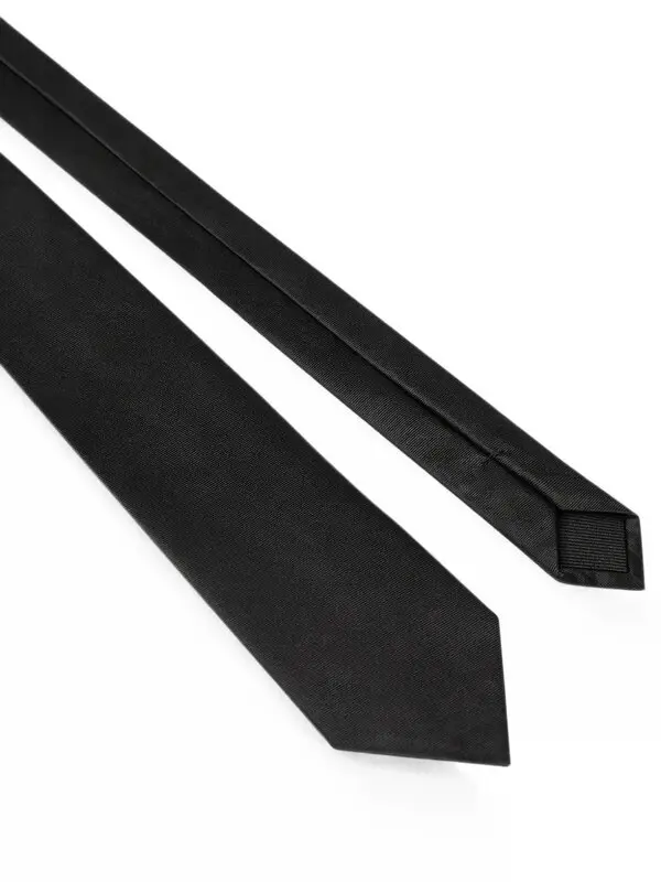 Givenchy Tie In Silk Jacquard With Safety Pin Trompe-l'å“il - Black