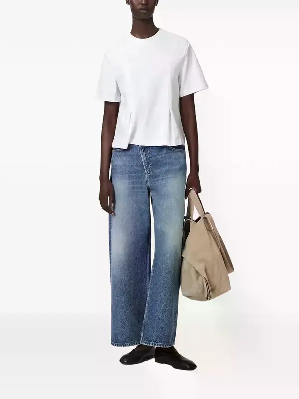 ALLSAINTS Pleated Embroidered-logo T-shirt - White