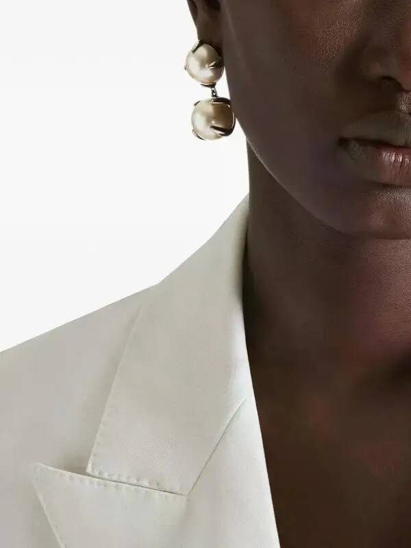 Givenchy Spiky Pearl Asymmetric Earrings In Metal And Pearls