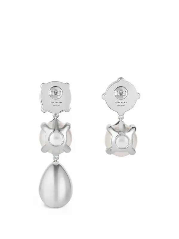 Givenchy Spiky Pearl Asymmetric Earrings In Metal And Pearls