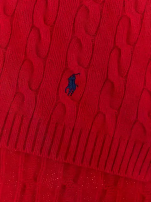 Polo Ralph Lauren Cable-knit Wool-cashmere Scarf - Red