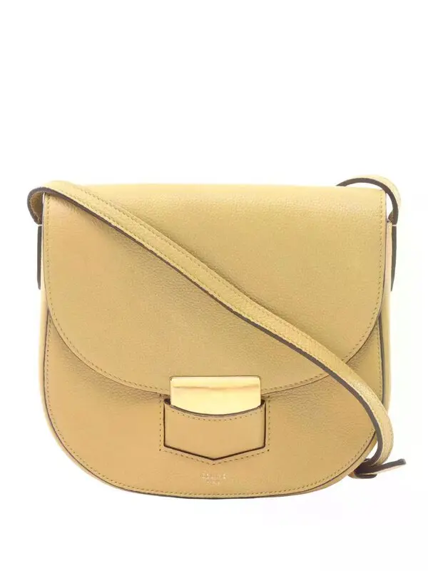 Celine 2010-2026 Small Grained Calfskin Trotteur Crossbody Bag - Yellow