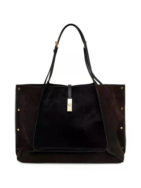 POLLINI Austin Stud-embellished Calf-hair Tote Bag - Brown