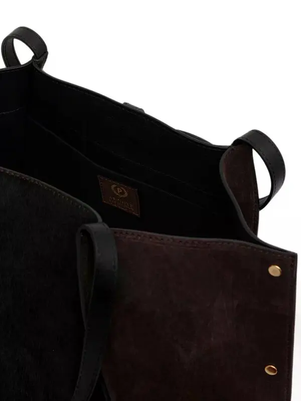POLLINI Austin Stud-embellished Calf-hair Tote Bag - Brown