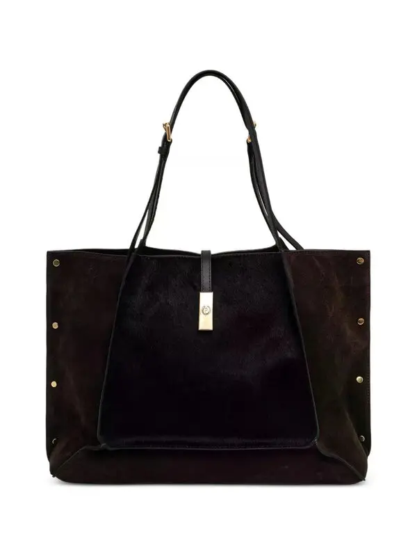 POLLINI Austin Stud-embellished Calf-hair Tote Bag