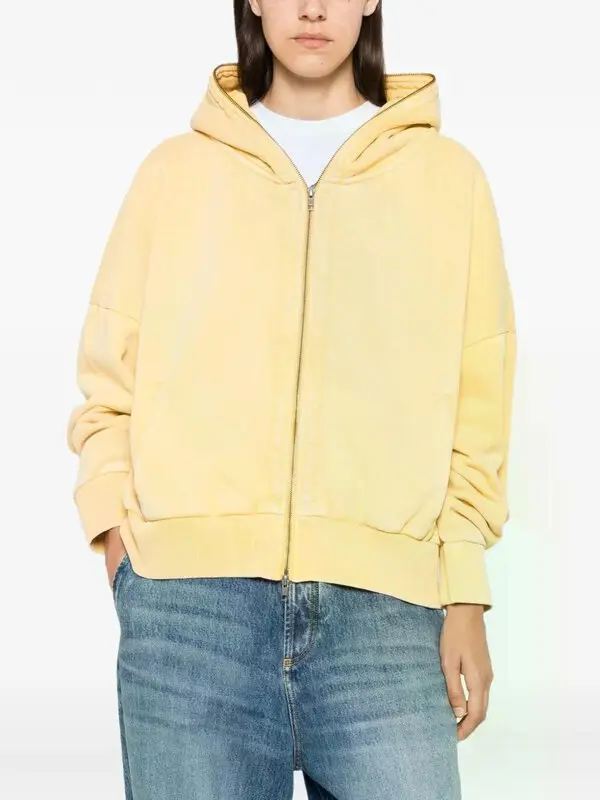 ENTIRE STUDIOS Zip-up Drop-shoulder Hoodie - Yellow