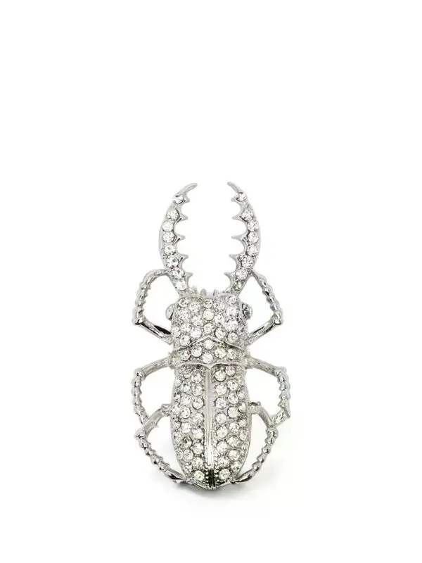 Blumarine Crystal-embellished Beetle Earrings - Silver