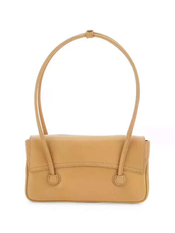 MARGESHERWOOD Logo-print Leather Shoulder Bag - Neutrals