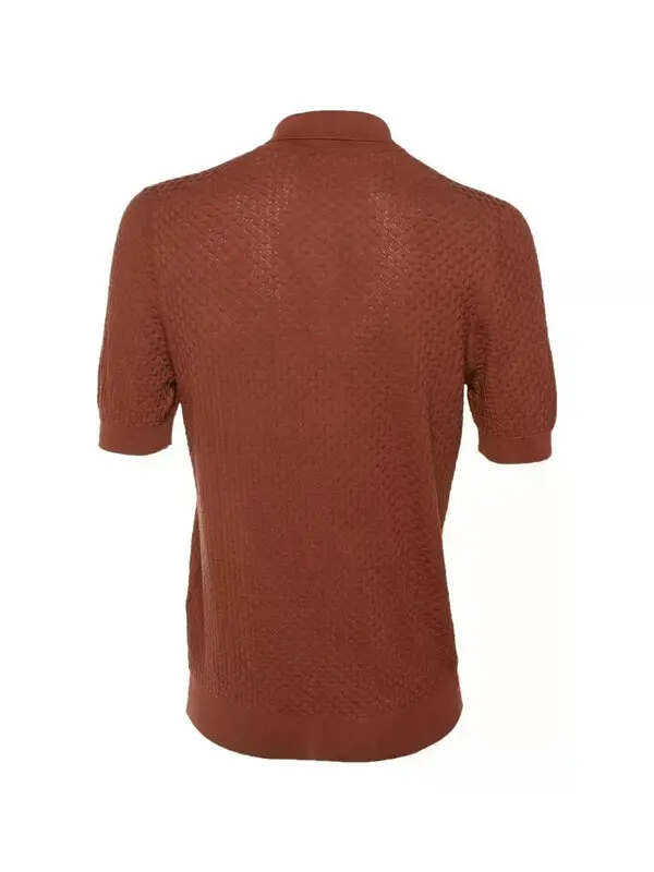 Tagliatore Textured Knit Polo T-shirt
