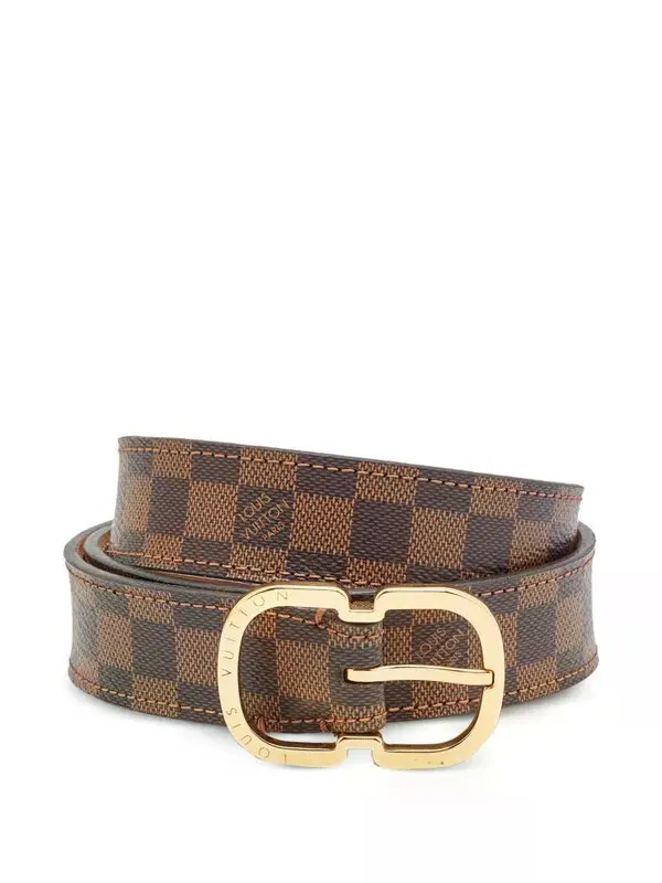 LOUIS VUITTON 2018 Mini Damier Ebene Buckle Belt - Brown