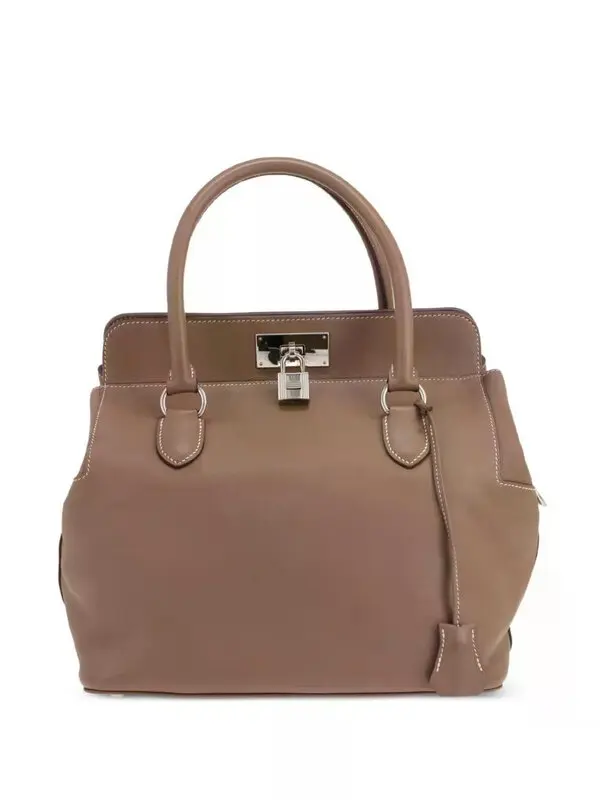 Hermès 2013 Tool Box Leather Tote Bag - Brown