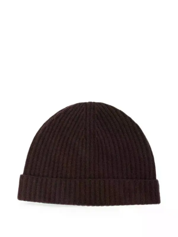 N.peal Ribbed-knit Beanie Hat - Brown