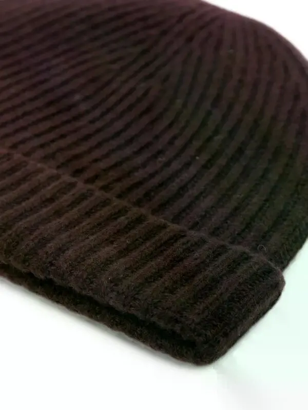 N.peal Ribbed-knit Beanie Hat - Brown