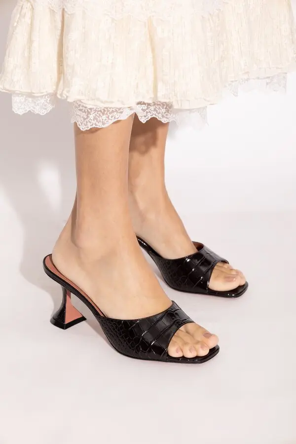 Amina Muaddi Lupita’ Heeled Mules - Black