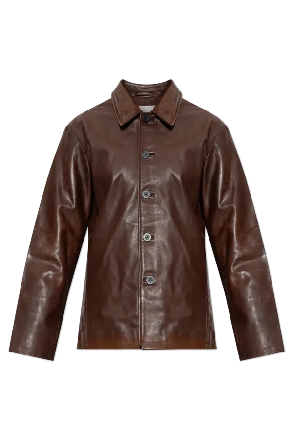 Studio Nicholson Leather Jacket ‘landau - Brown