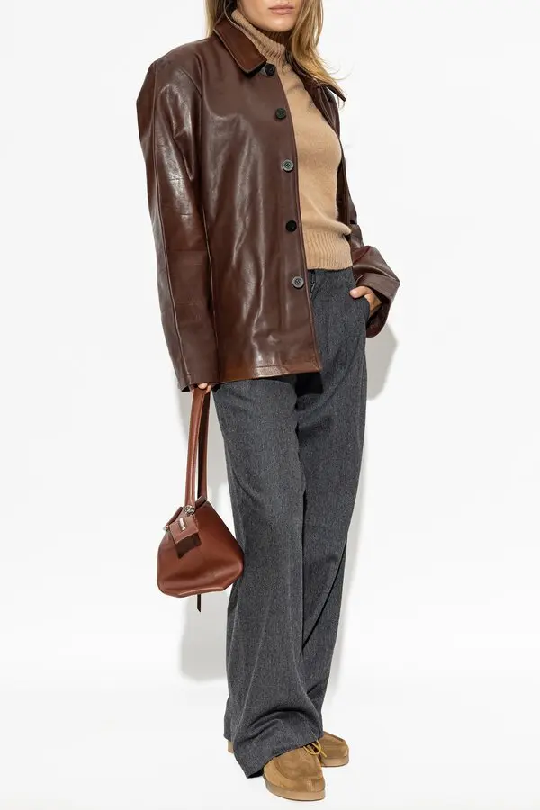 Studio Nicholson Leather Jacket ‘landau - Brown