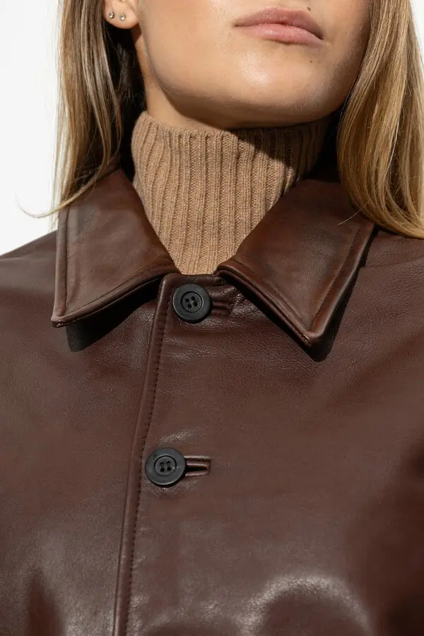 Studio Nicholson Leather Jacket ‘landau - Brown