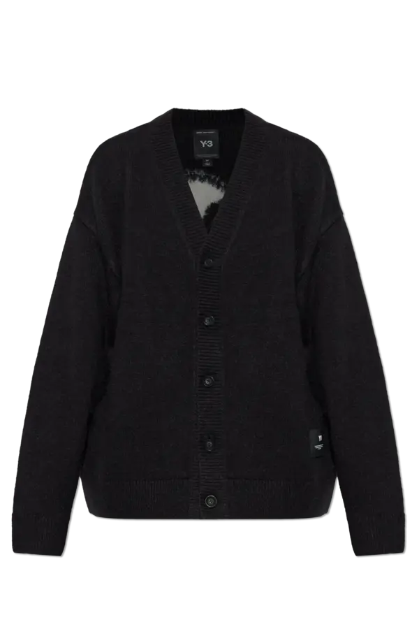 Y3 Cardigan With Logo Patch - Black
