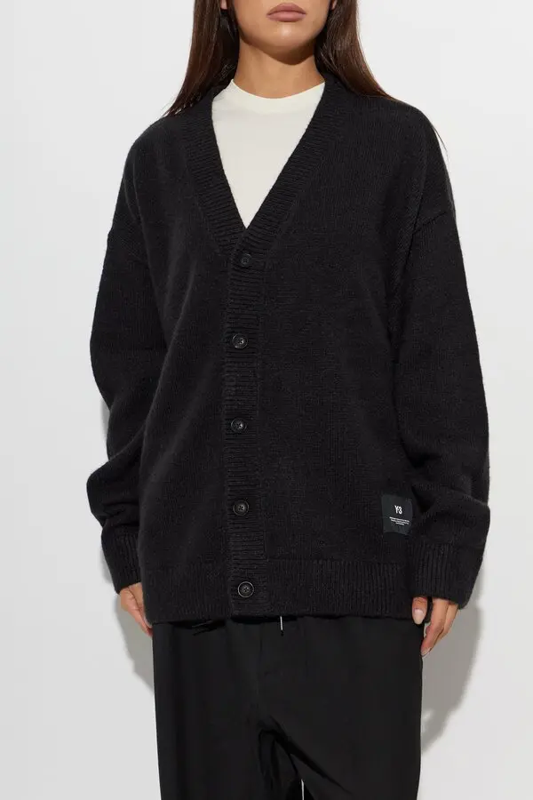 Y3 Cardigan With Logo Patch