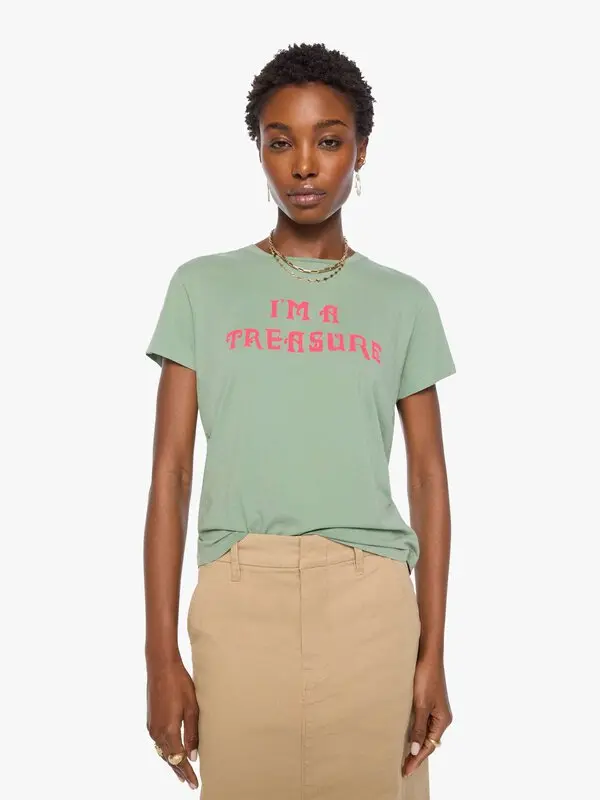 MOTHER The Boxy Goodie I'm A Treasure T-shirt - Green