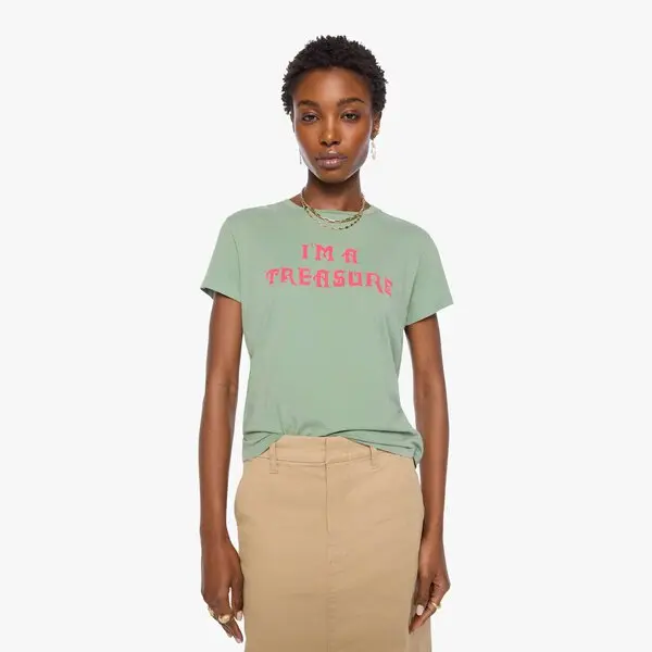 MOTHER The Boxy Goodie I'm A Treasure T-shirt - Green
