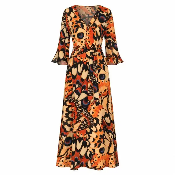 TRAFFIC PEOPLE Metamorphosis Butterfly Wing Print Deme Maxi Dress