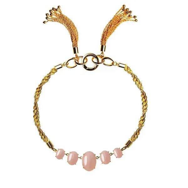 CRYSTALLINE JEWELLERY Tassel Drop Necklace - Pink