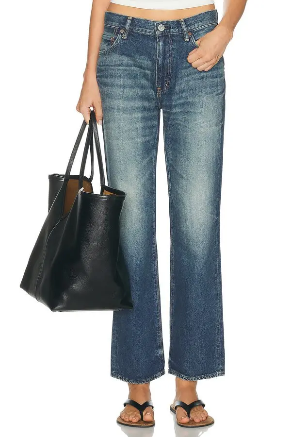 Moussy Vintage Leyden Straight Leg Jeans In Blue