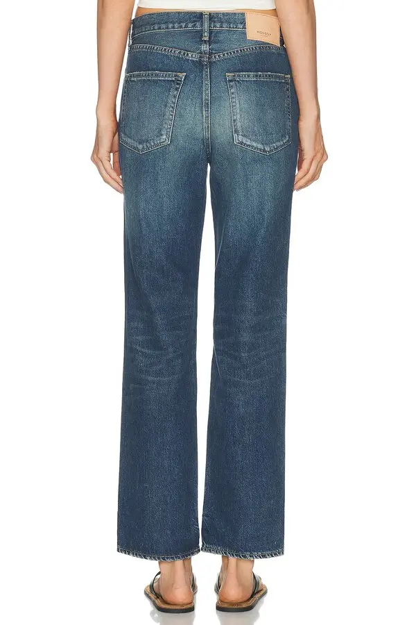 Moussy Vintage Leyden Straight Leg Jeans In Blue
