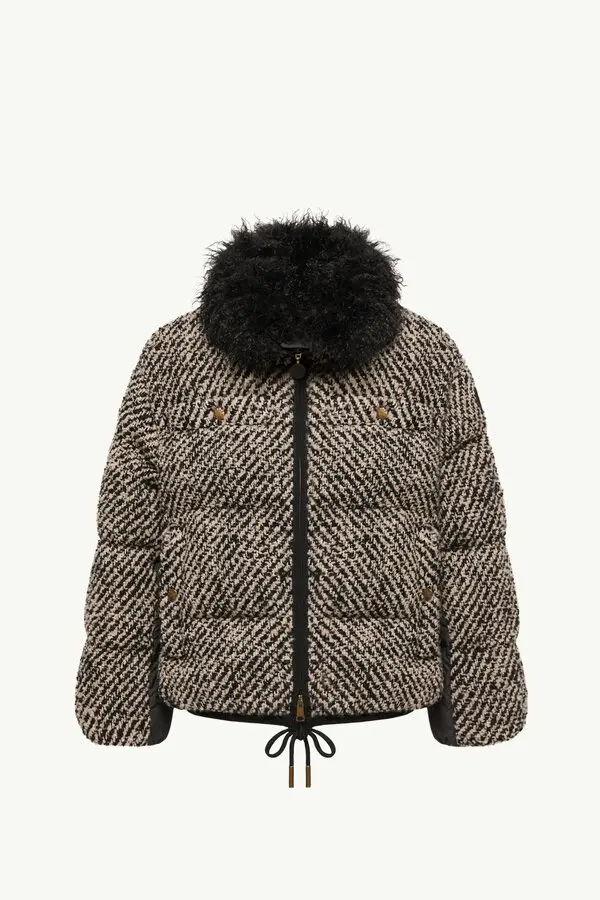 Moncler Dynamique Bouclé Short Down Jacket - Grey