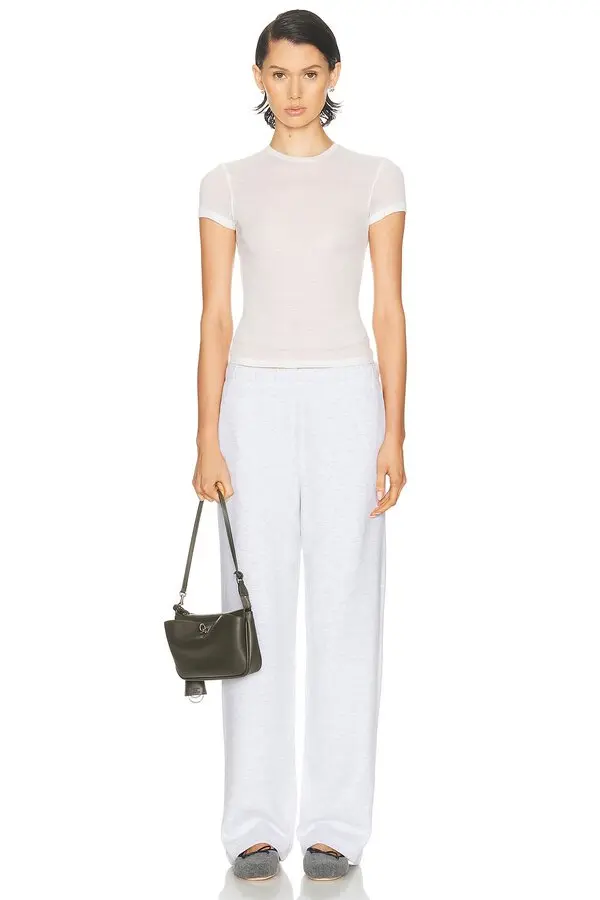 SKIMS Sheer Cotton Crewneck Standard T-shirt - Snow