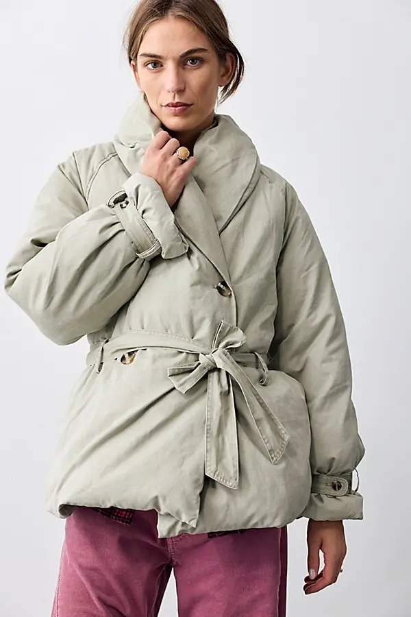 Free People We The Free Officer Puffer Jacket - Soft Fern