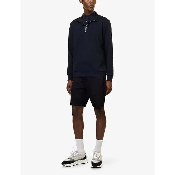 ARNE Interlock Stretch-jersey Sweatshirt - Navy