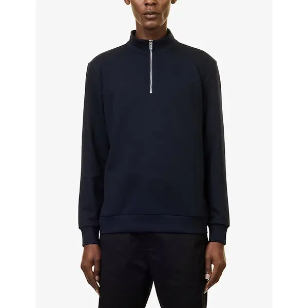 ARNE Interlock Stretch-jersey Sweatshirt - Navy