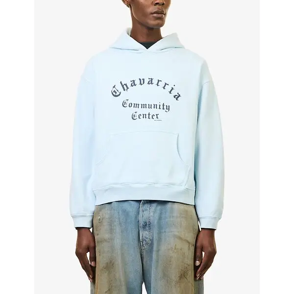 WILLY CHAVARRIA Community Center Brand-print Cotton Hoody