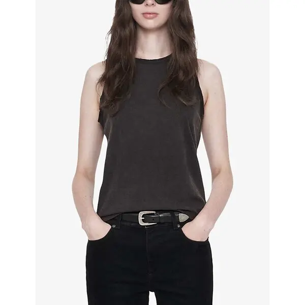 ALLSAINTS Jenny Round-neck Cotton Tank - Washed Black